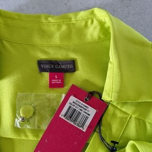 Vince Camuto | Tops | Vince Camuto Cascade Satin Blouse Lime S Nwt ...